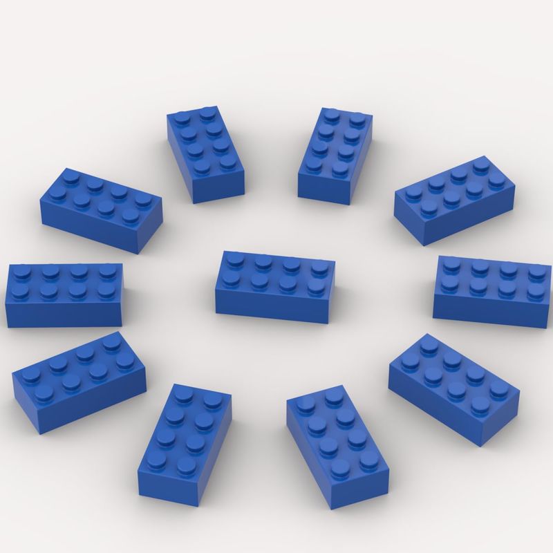 500 Piece Blue Bricks Bulk, Blue 2x4 Building Bricks Flat, Compatible ...