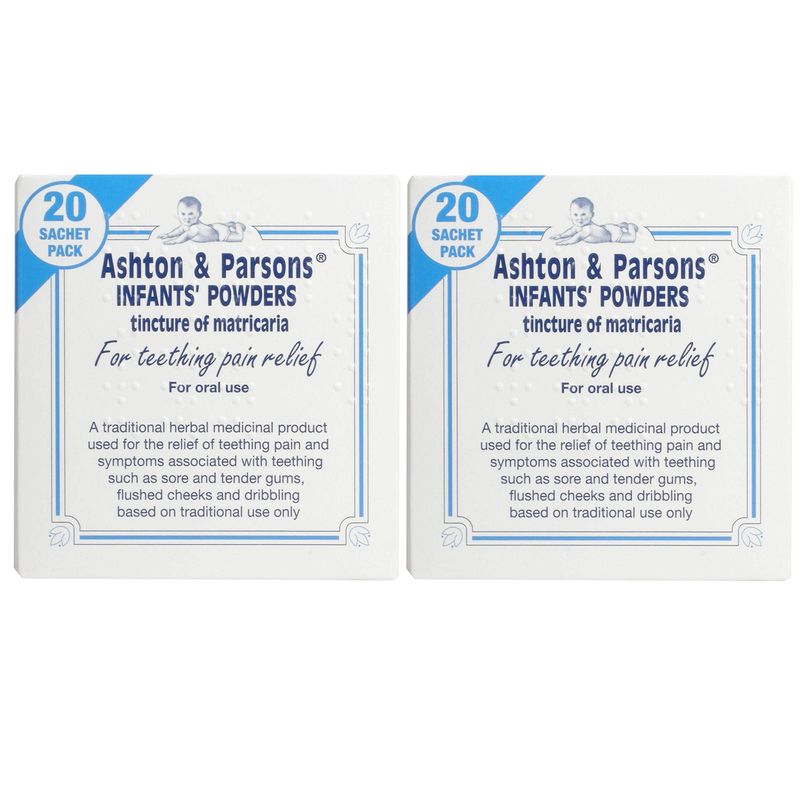 2 X Ashton and Parsons Teething Pain Relief Powders 20 Sachets Ashton ...