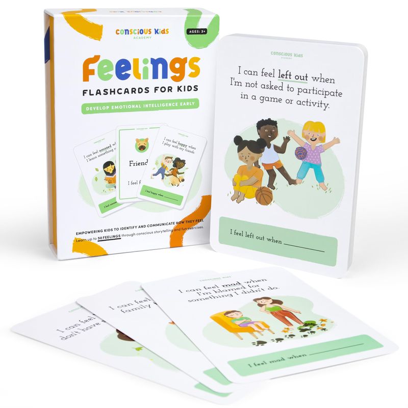 Conscious Kids Academy Emotion Cards for Kids - Expression Cards for ...