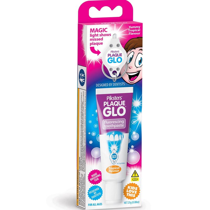 Plaque Glo Plaque Disclosing Toothpaste and Torch System (Tropical ...