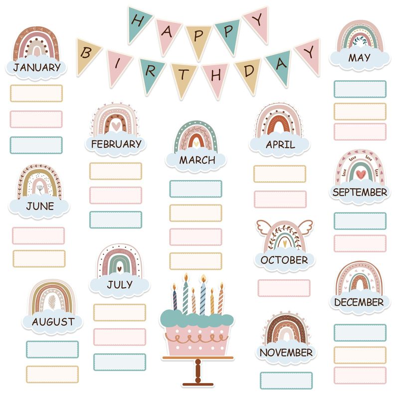 Boho Bulletin Board Decorations Set Classroom Decor Boho Rainbow ...