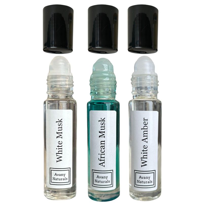 Avany Naturals Set of 3 Unisex Fragrance Body Oil,White Musk, African ...