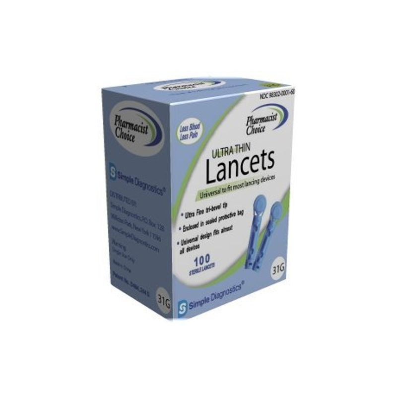 Simple Diagnostics Ultra Thin Lancets - 31G - Box of 100 - Online ...