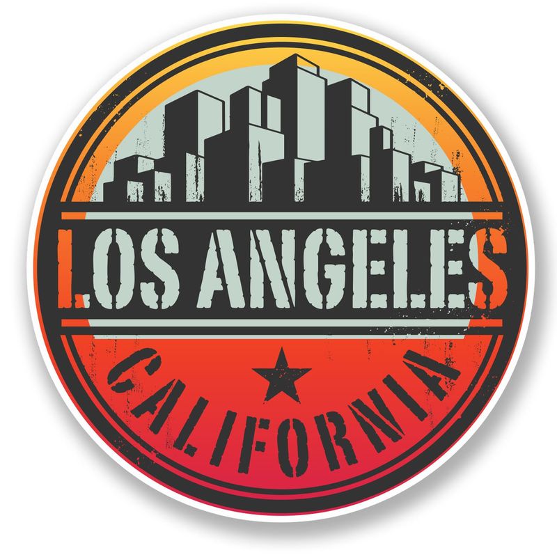 2 x 10cm Los Angeles California USA Vinyl Sticker Decal Luggage Travel ...