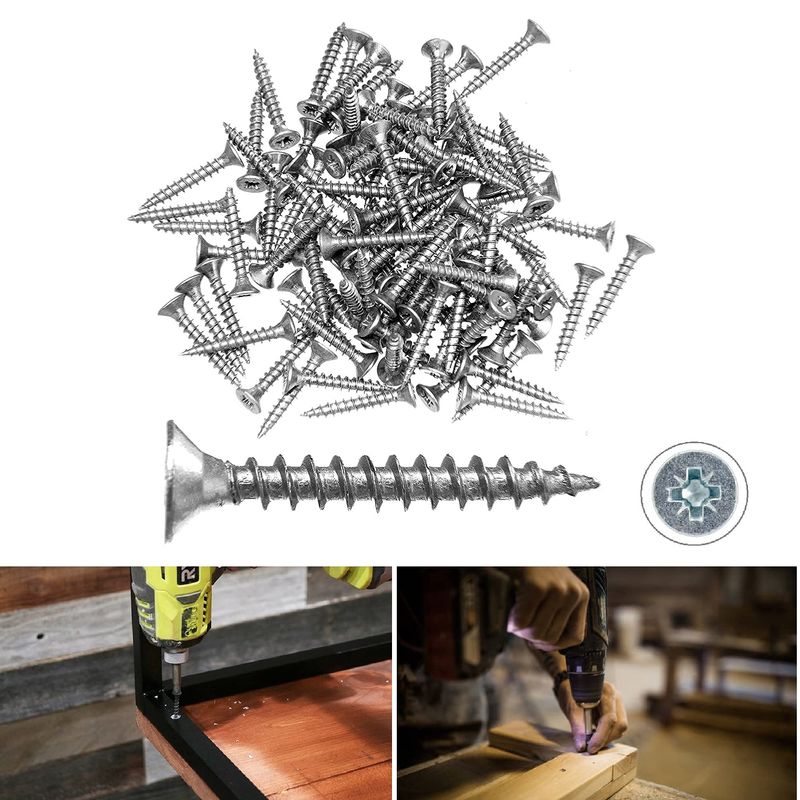 TERF® Multi Purpose Screws 4.0 X 16mm Pozi Flat Double Countersunk Zinc ...