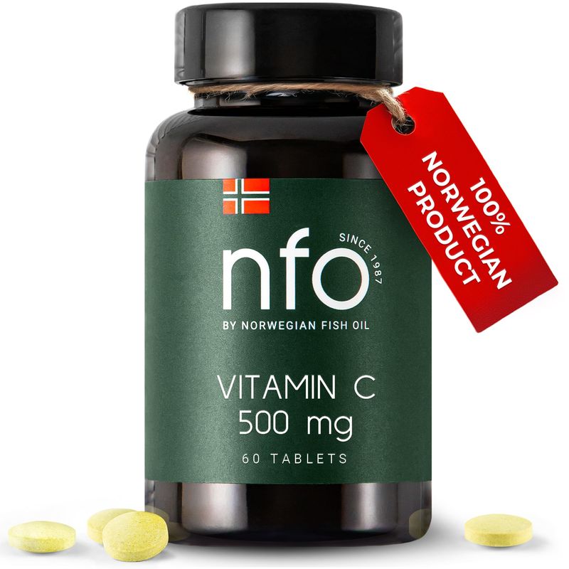 NFO Vitamin C 500 mg [60 Tablets] Norwegian Natural Complex, High Dose ...