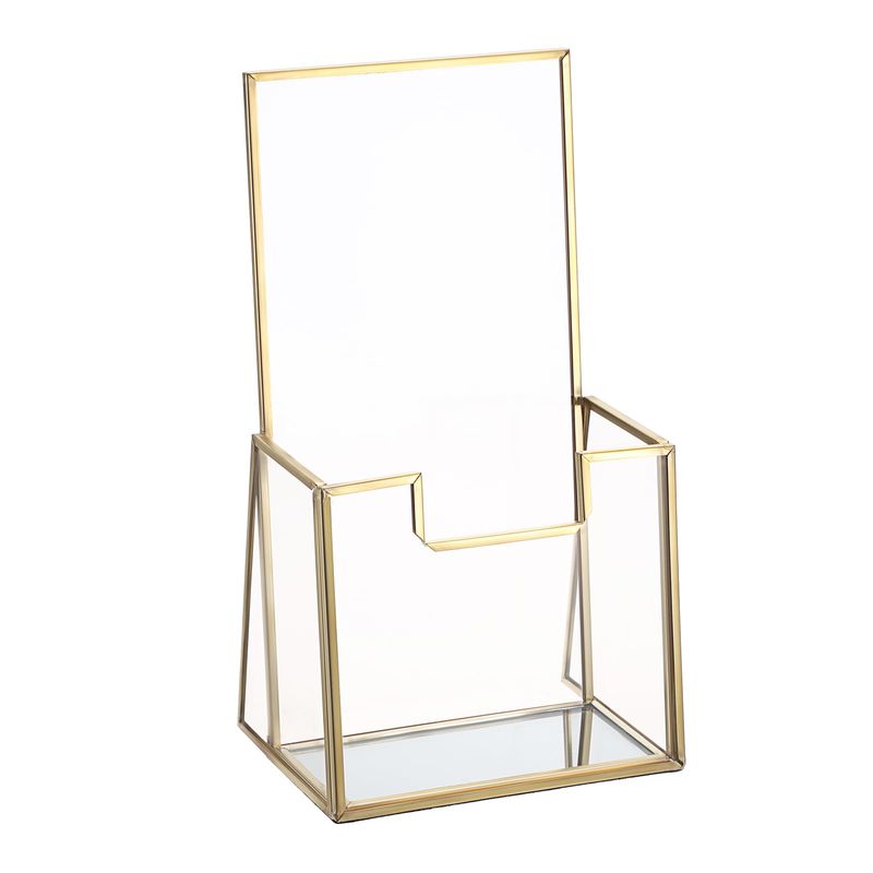 SUMTree Golden Brochure Holder A6 Brochure Stand Transparent Glass ...