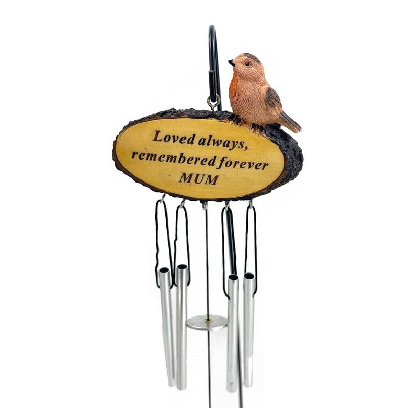 Angraves Mum Sadly Missed Robin Bird Graveside Memorial Wind Chime ...
