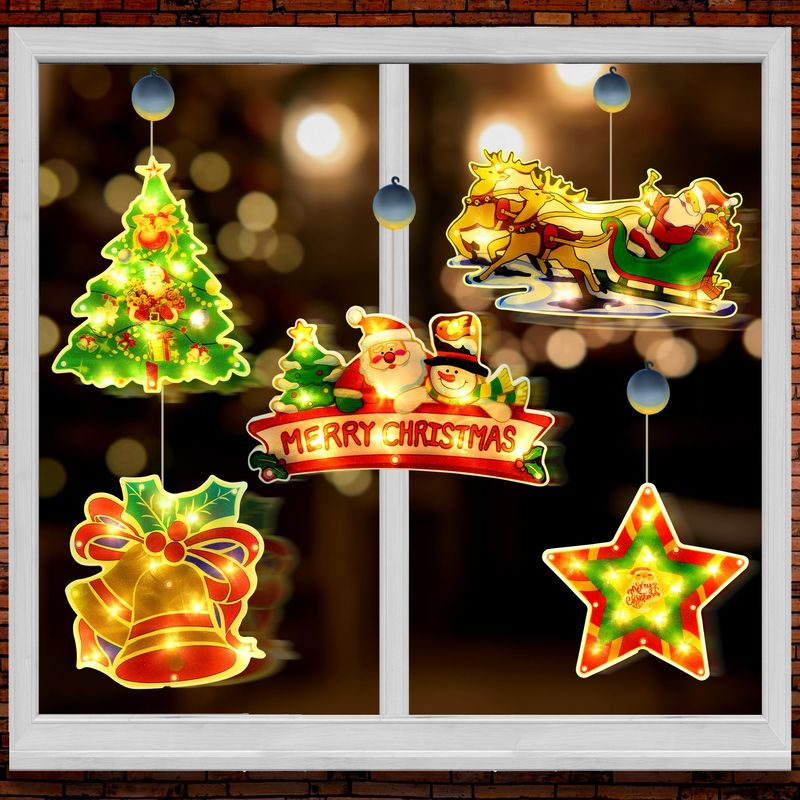 KatchOn, Light Up Window Christmas Decorations - Big, 8x6 Inch, Pack of ...