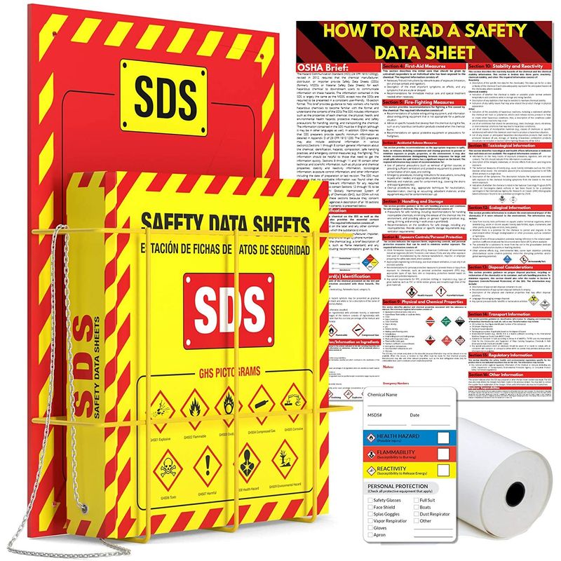SDS Wall Station - Material Safety Data Sheet Binder with Display Sign ...