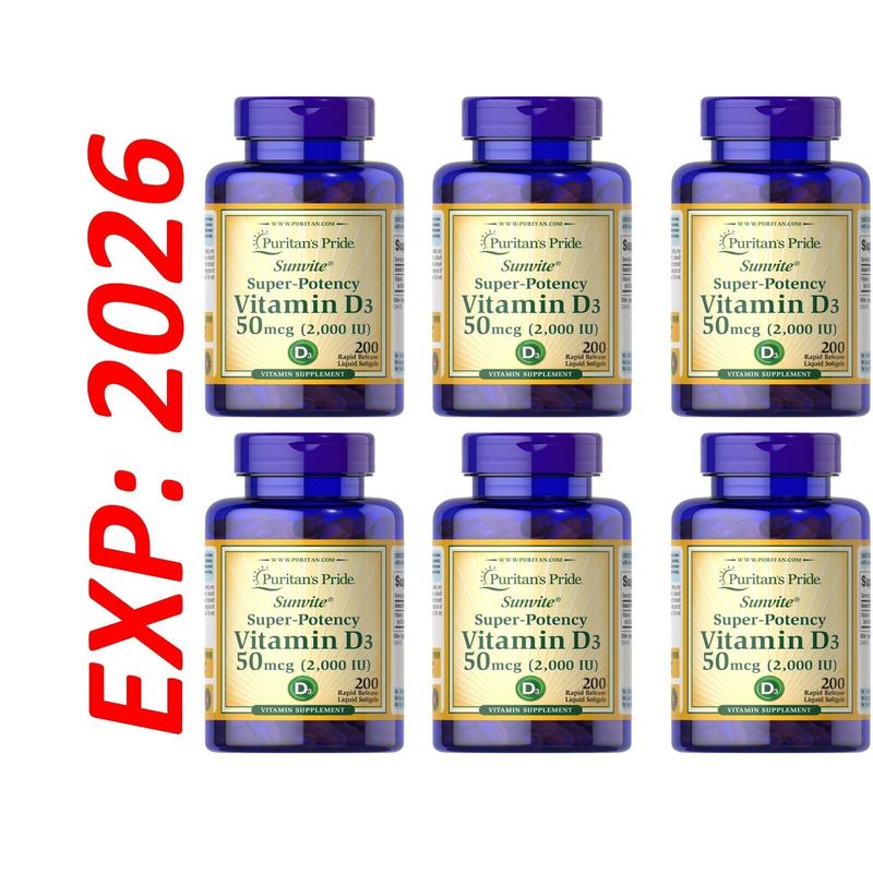 Vitamin D3 2000 IU Vitamin D 6X200=1200 Softgels pills Super-Potency ...