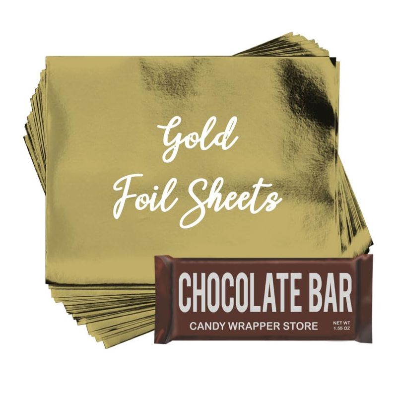 Gold Shiny Candy Bar Wrapper Foil Sheets for over wrapping chocolate ...
