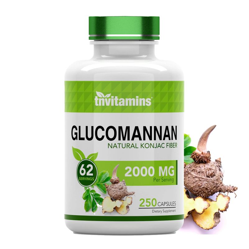 tnvitamins Glucomannan Capsules 2000 MG - 250 Count | Natural Konjac ...