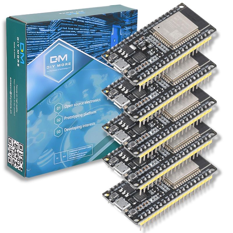 Diymore 5 Stück Esp32 Nodemcu Module Esp32 Dev Kit C Development Board Esp32 Wroom 32