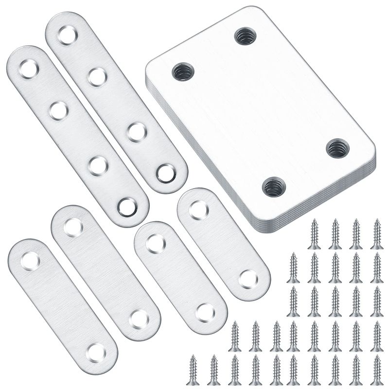 TOOINKCV 14 Pcs Flat Straight Brace Brackets, Flat Plate Bracket ...