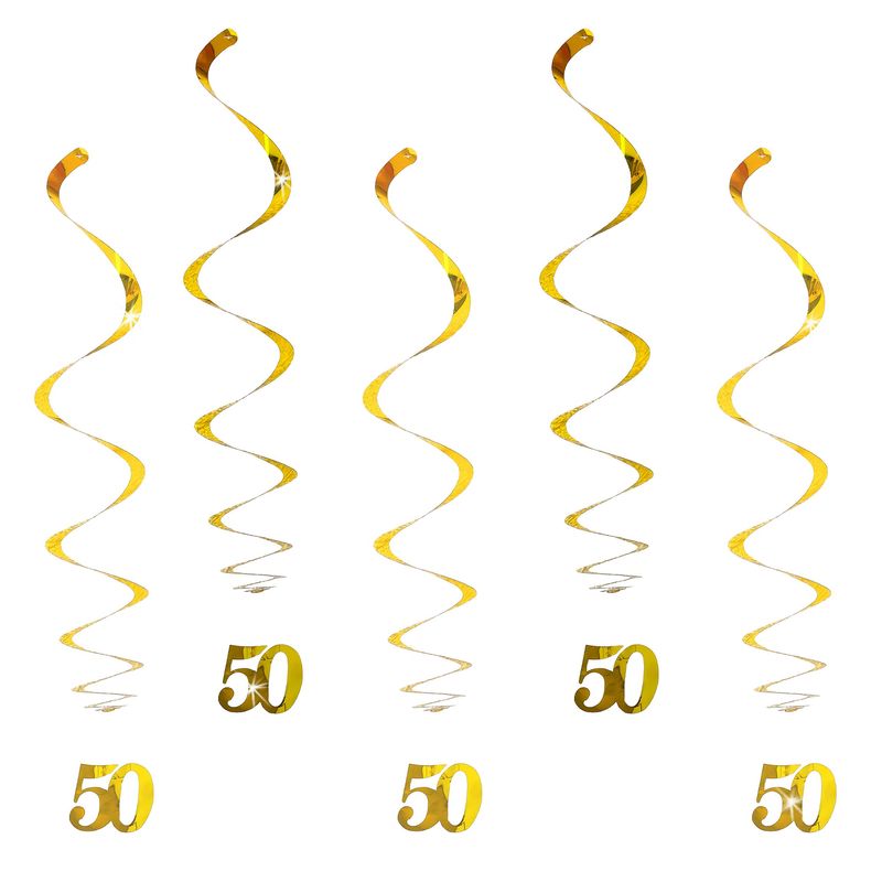 Oblique Unique Birthday 50 Years Old Gold Hanging with Ribbon & Eyelets ...