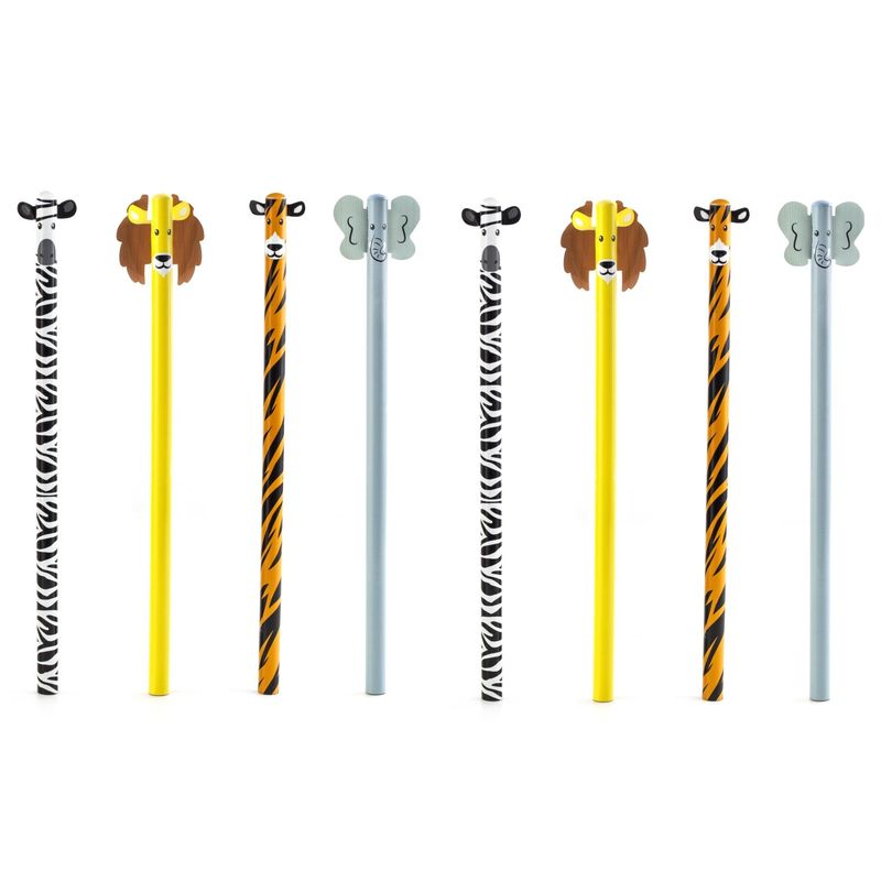 KIKKERLAND Safari Animal Pencil Set (Pack 2 of 4 Pencils) - Online ...