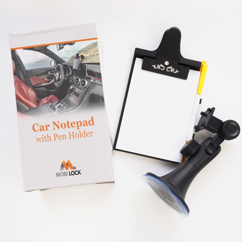 Mobi Lock Car Note Pad/Memo Pad/Clip Board with Pen Holder | Universal ...