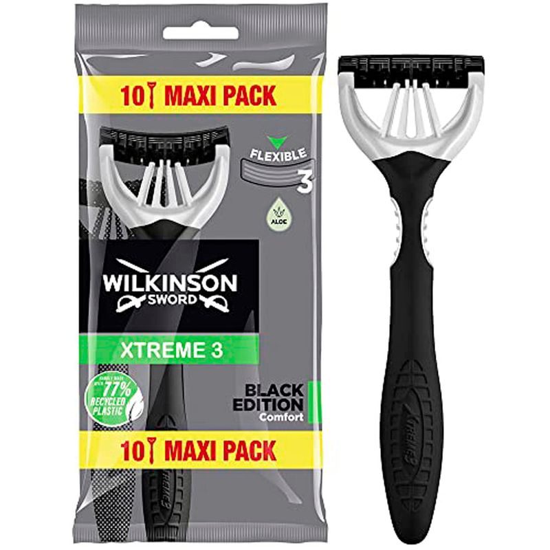 Wilkinson Sword Xtreme 3 - 10 Disposable Razors - Black Edition, Male ...