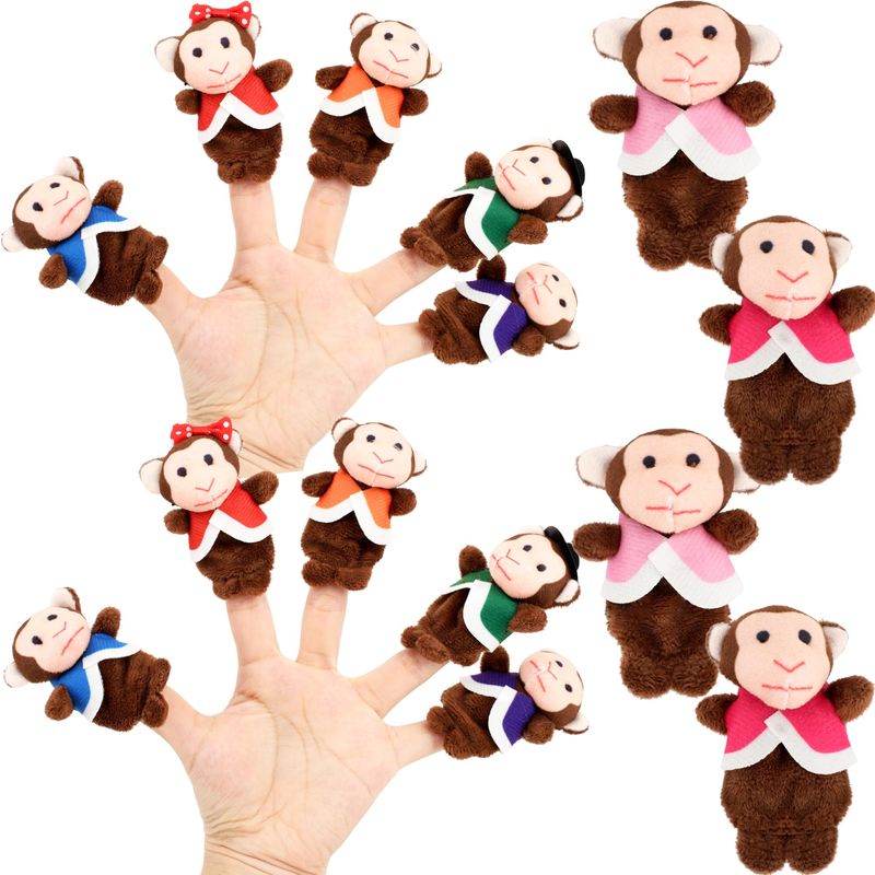 14 Pack Mini Monkeys Finger Puppets Small Plush Monkeys Animal Finger ...