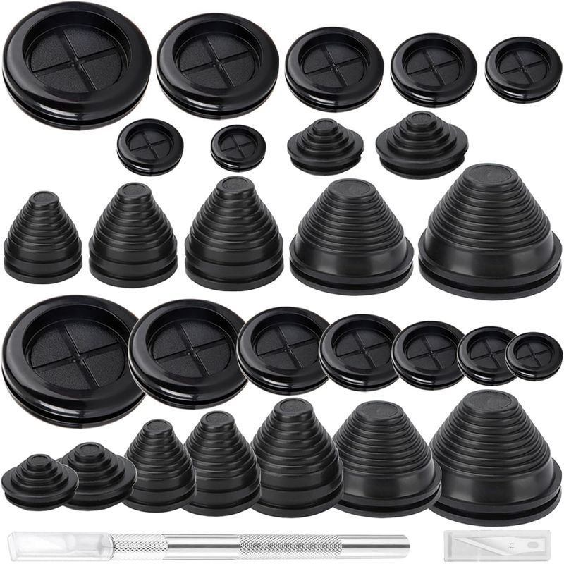 Xiatiaosann 28 Pcs Rubber Grommets Kit 7 Sizes Closed Firewall Rubber ...