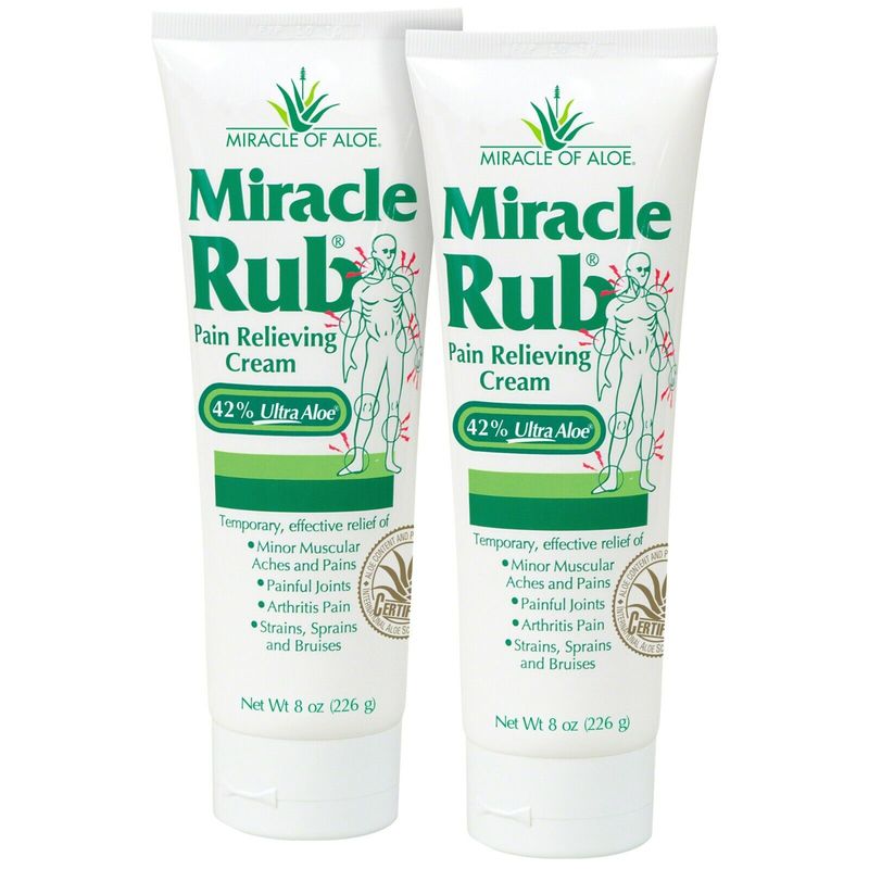 Miracle Rub Pain Relieving Cream with 42% Aloe, 8 oz Tube (2 Pack ...