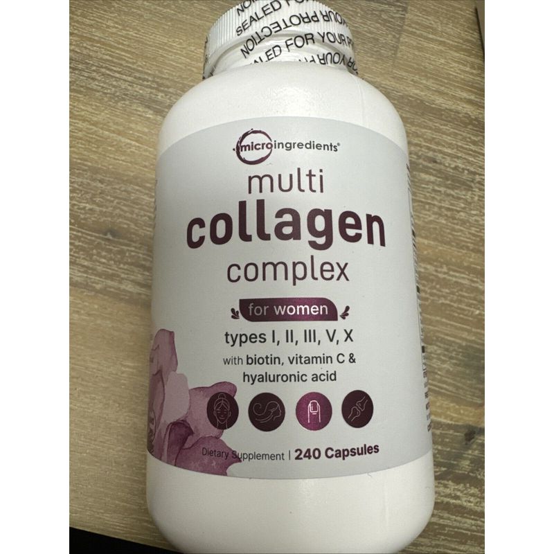 Micro Ingredients Multi Collagen Complex, 240 Capsules Exp 10/26 ...