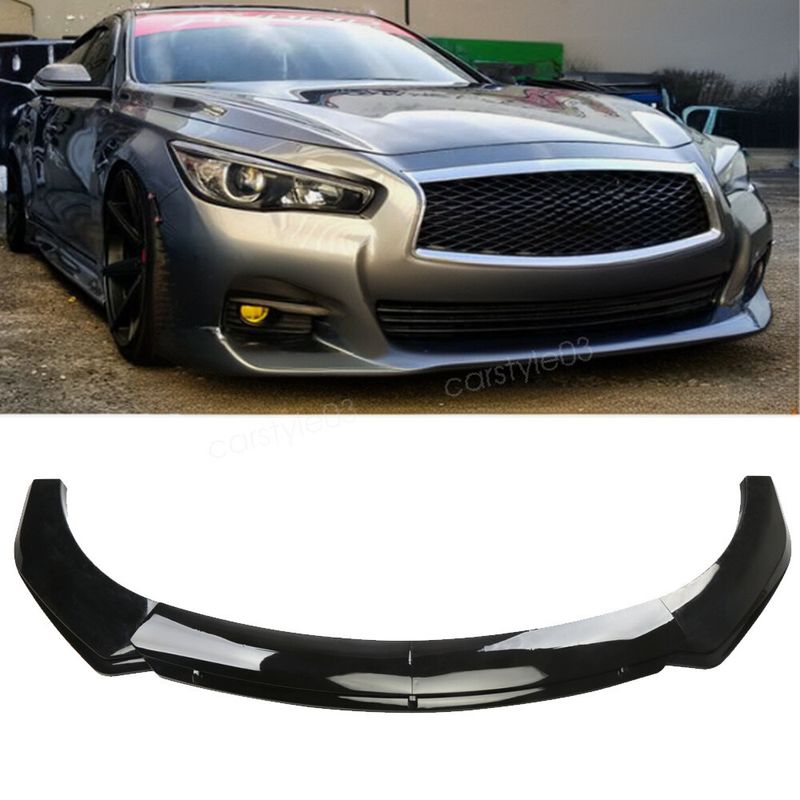 For 2014-2017 Infiniti Q50 Base Glossy Black Front Bumper Lip Spoiler ...