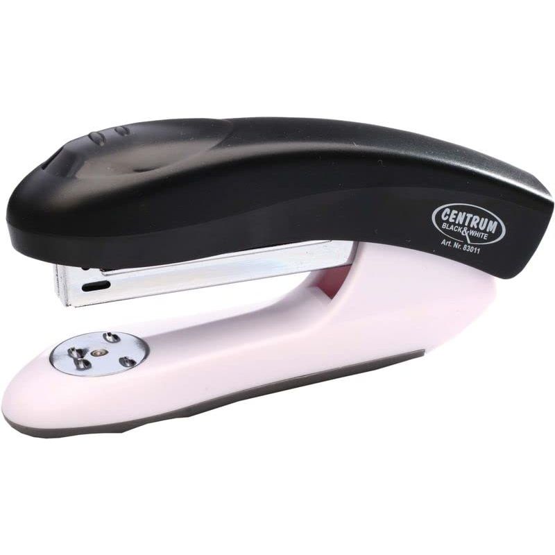 Black and White Flat Clinch Plastic Stapler 16 Sheet Capacity Rubber ...