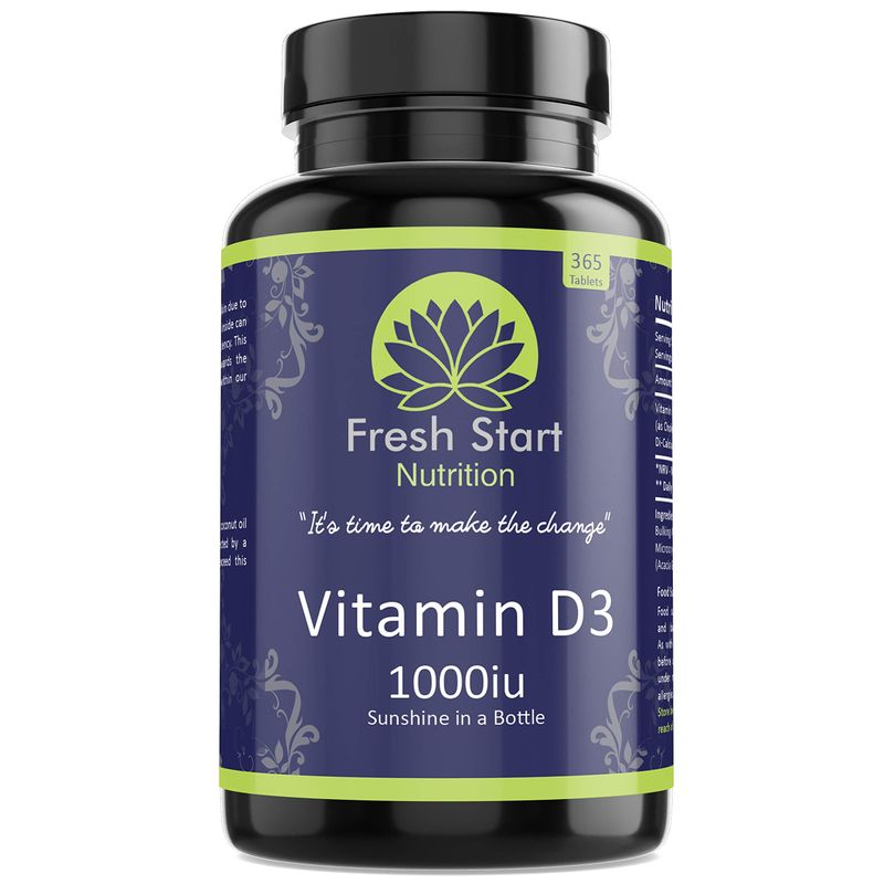 Vitamin D3 1000iu Tablets | 365 (1 Year Supply) Vegetarian Vitamin D ...