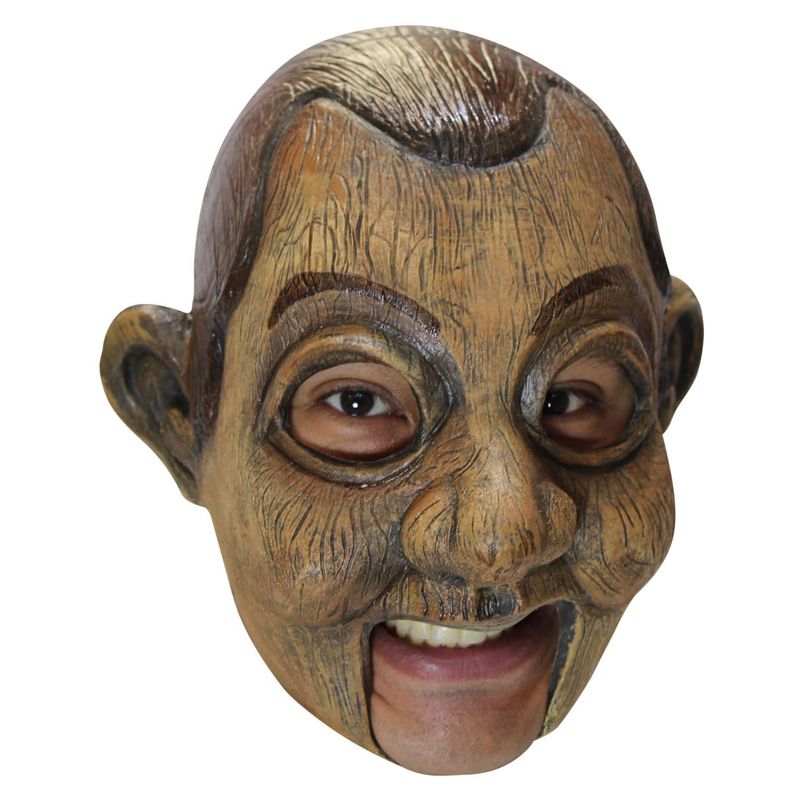 Jimmy Puppet Ventriloquist Doll, Wood Effect, Chinless Latex Mask, Hand ...