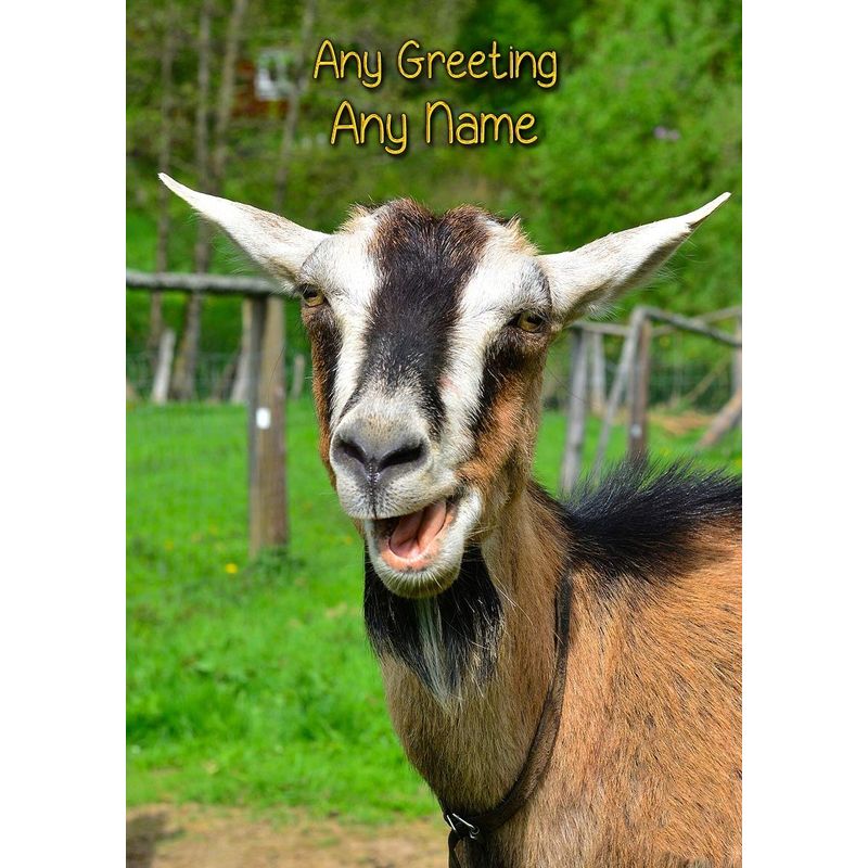 Personalised Goat Greeting Card (Birthday, Christmas, Any Occasion ...