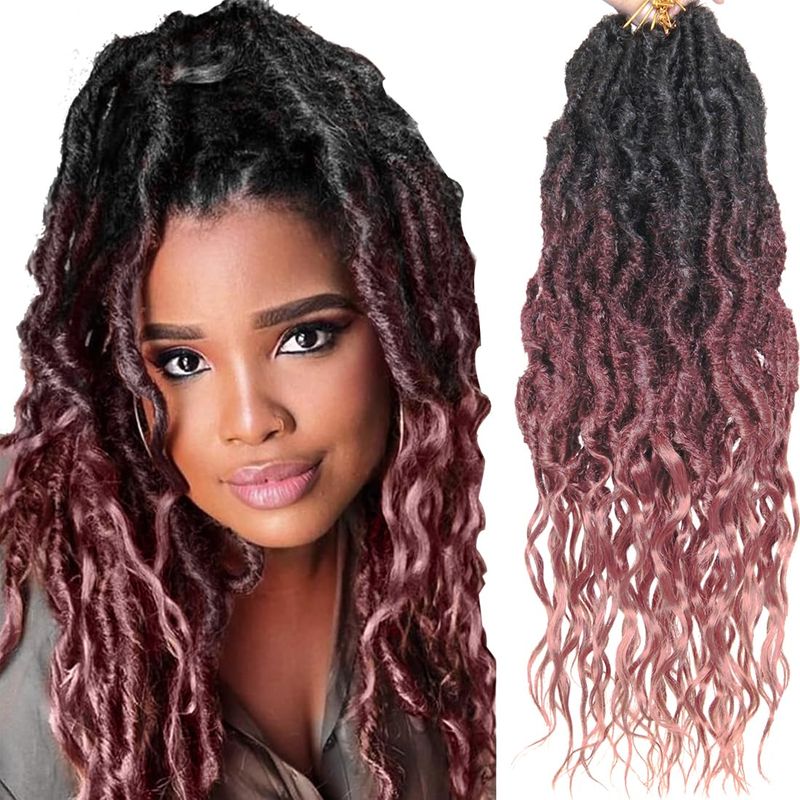 Faux Locs Crochet Hair 18 Inch Soft Locs 7Packs Boho Goddess Locs ...