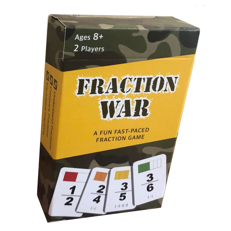 Fraction War Fun Math Game to Learn, Compare and Simplify Fractions for ...