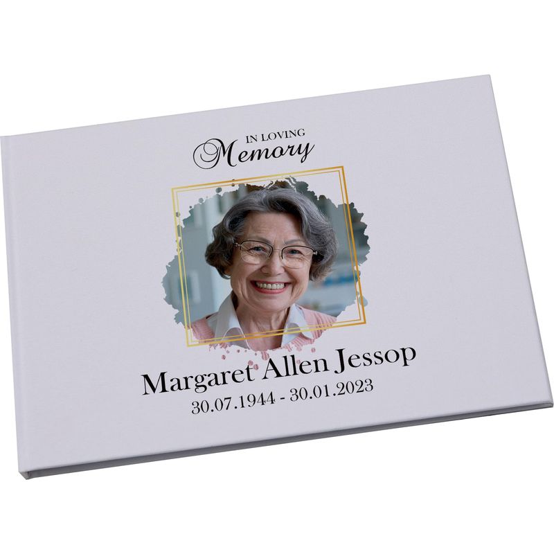 A4 Large Personalised Funeral Condolence Memorial Book with Photo ...