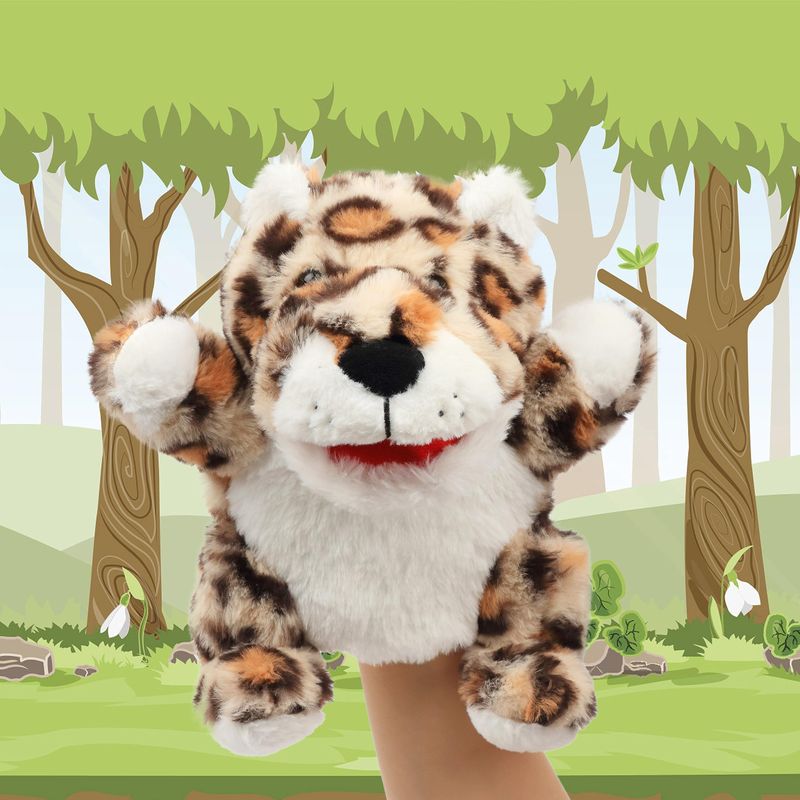Cuteoy Plush Cheetah Hand Puppet Stuffed Animal Toy Open Movable Mouth ...
