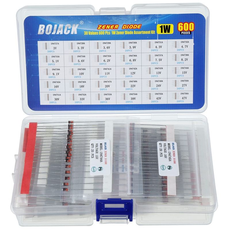 BOJACK 30 Values 600 Pieces 1W Zenerdiodes Assortment Kit - Online ...
