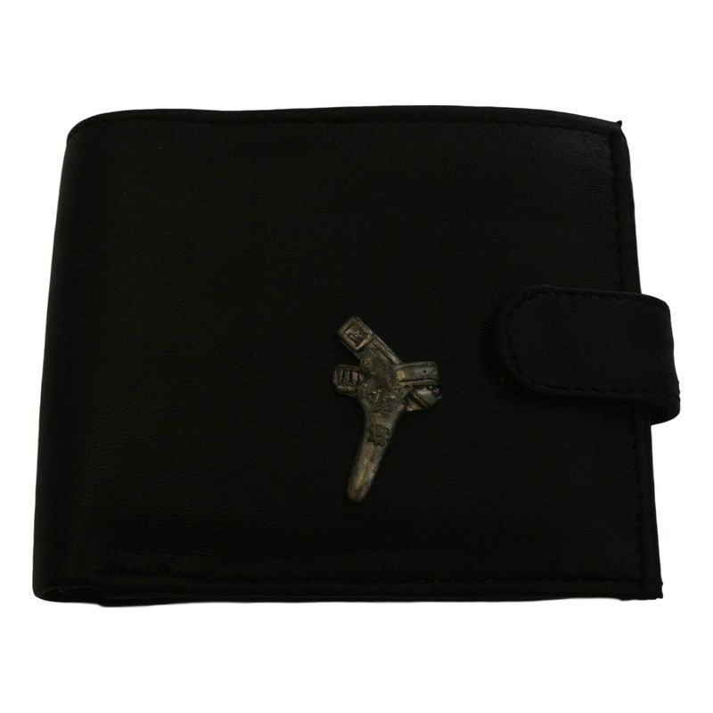 Pistol Holster Black Leather Mens Wallet RFID Protection - Online ...