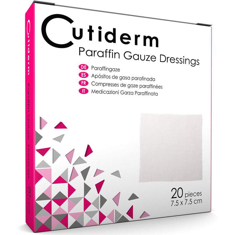 Pack of 20 Cutiderm Sterile Paraffin Gauze Dressing 7.5cm x 7.5cm ...