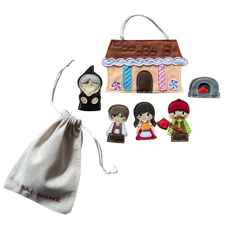 "Hansel and Gretel Finger Puppet Set - Handcrafted Fairy Tale Puppets ...