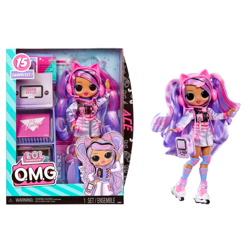 LOL Surprise OMG Ace Fashion Doll with 15 Surprises Including Gaming Themed Fashions and ...