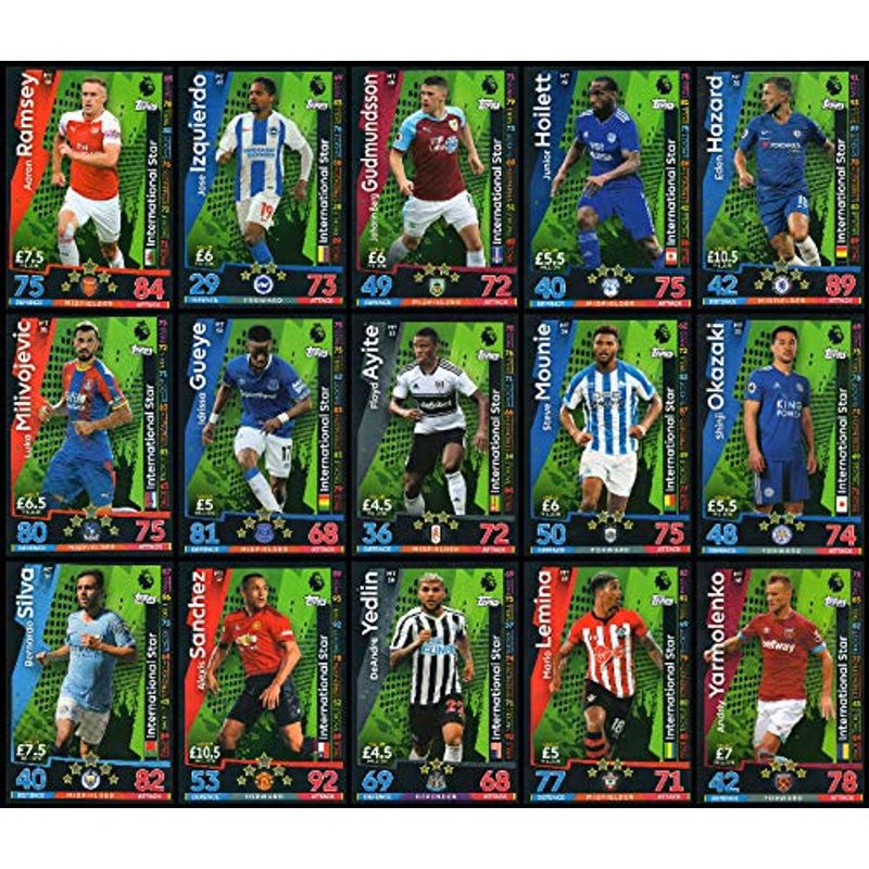 MATCH ATTAX 2018/19 FULL SET OF FIFTEEN (15) INTERNATIONAL STAR CARDS ...