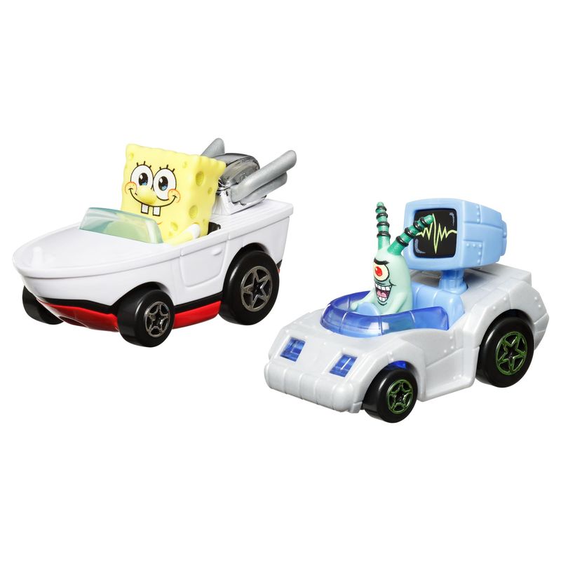 Hot Wheels 2024 Racer Verse Plankton & Spongebob, Yellow/Silver/Blue ...