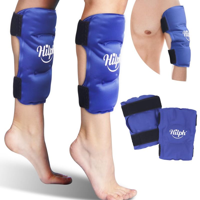 Hilph Shin Splint Ice Pack 2 Pack, Reusable Shin Cold and Hot Wrap Leg ...