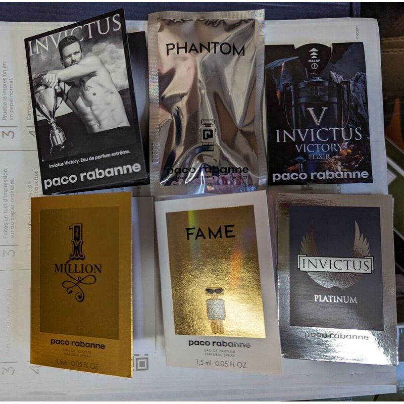 Paco Rabanne Men Perfume Collection Sample Spray Vials 1.5 ml/0.05 oz ...