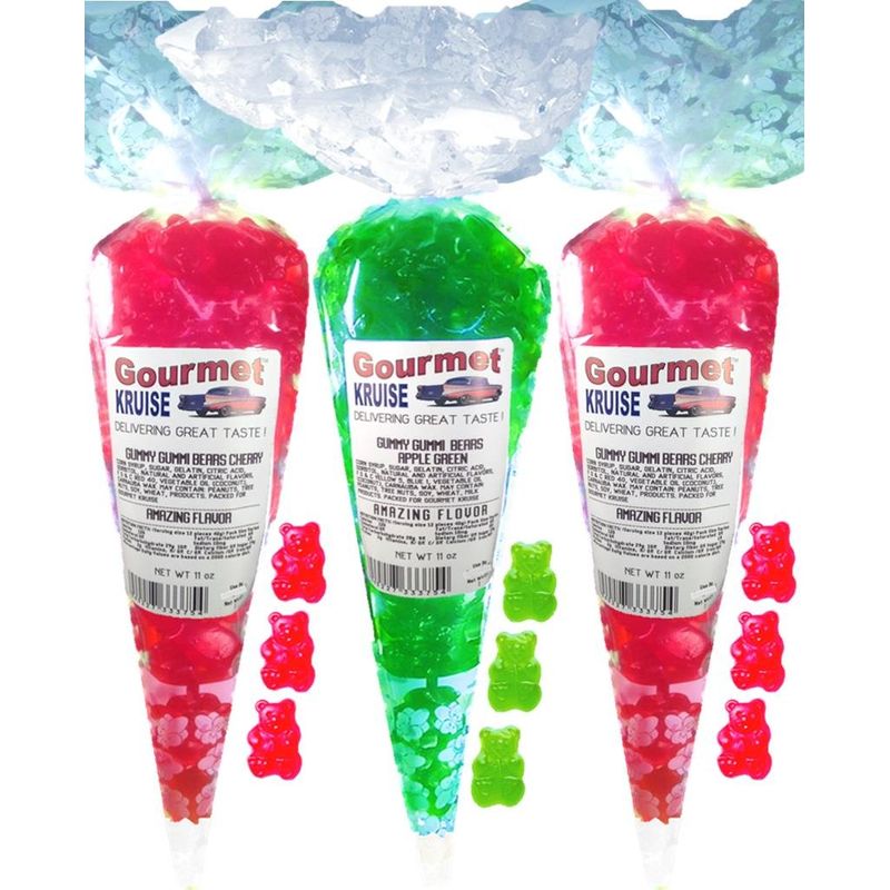 Red Gummy Bears (2) Wild Cherry (1) Green Apple Gummi (NET WT 33 OZ ...