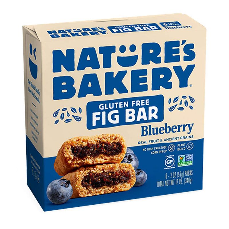 Nature’s Bakery Gluten Free Fig Bars, Blueberry, Real Fruit, Vegan, Non ...