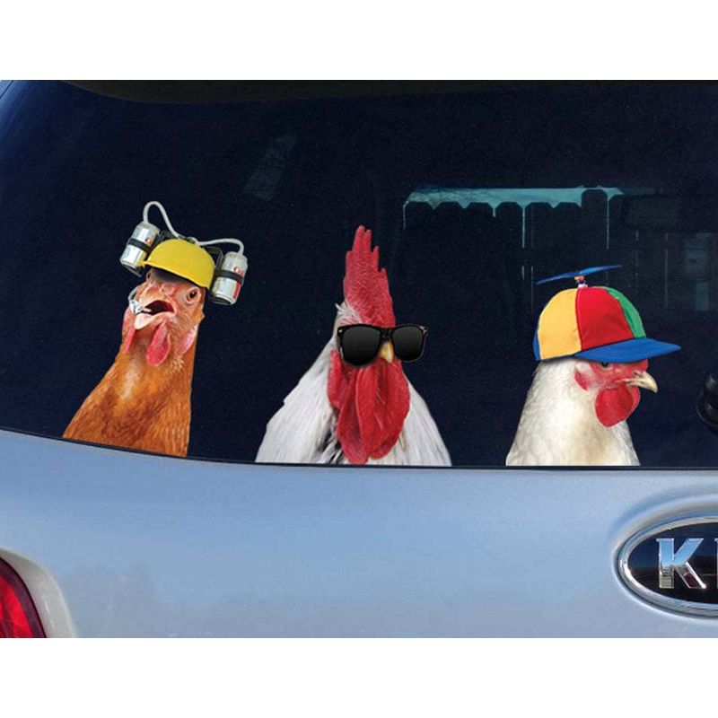 2PCS Chicken Crack Car Stickers Cute 3D Chicken Decal Car Sticker for ...