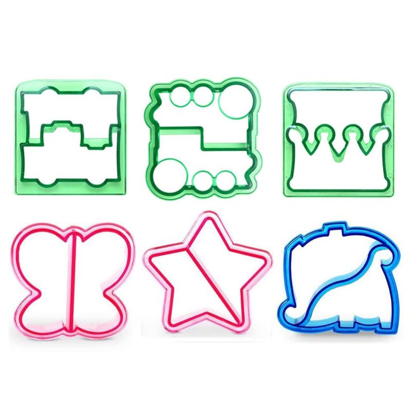 6 Pcs Sandwich Cutters Bread Crust Shape Remover for Kids, Dinosaur ...