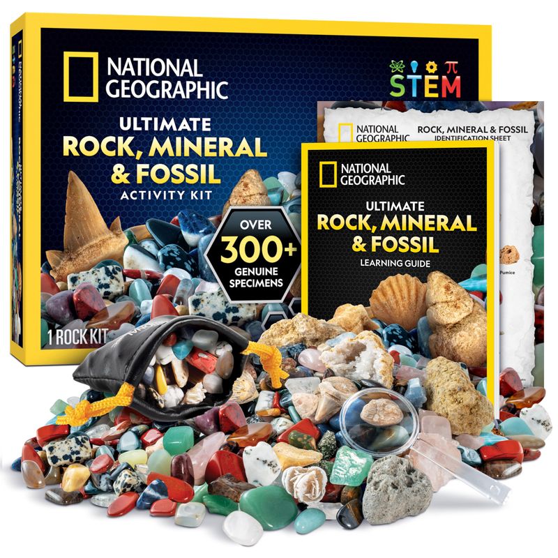 NATIONAL GEOGRAPHIC Rock Collection Box for Kids – 200 Piece Gemstones ...